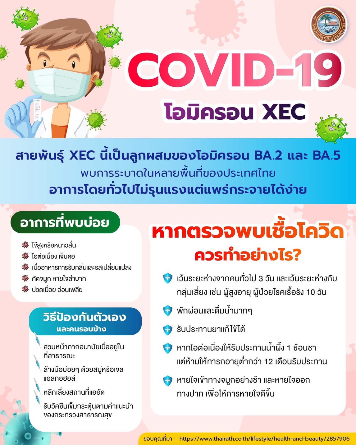รู้ทันโควิด 2568 สายพันธุ์โอมิครอน XEC ป้องกันได้ : โรงเรียนชุมพลวิทยาสรรค์ อ.ชุมพลบุรี จ.สุรินทร์